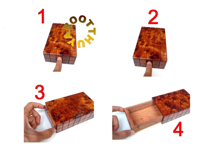 Set of 3 Puzzles Secrets Boxes in Thuya Wood Secret Boxes | Etsy