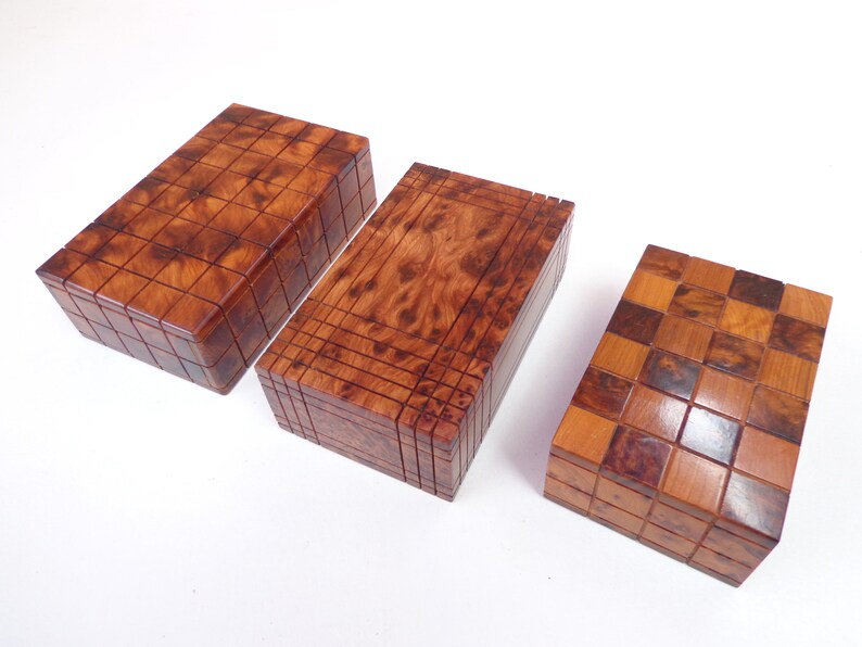 Set of 3 Puzzles Secrets Boxes in Thuya Wood Secret Boxes | Etsy