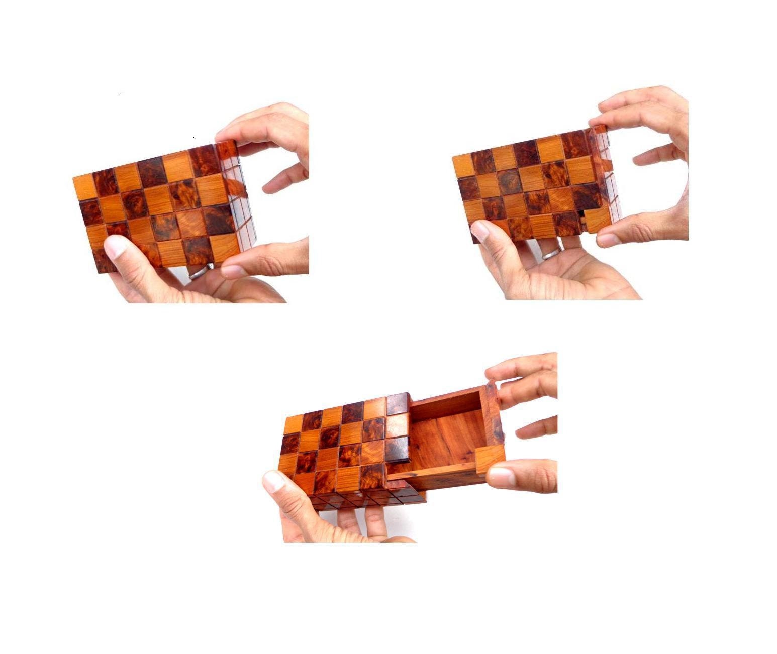 Set of 3 Wooden Puzzle Boxes - Fast Shipping - Secret Jewelry Box Case ...
