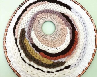 Round woven wall art | Etsy