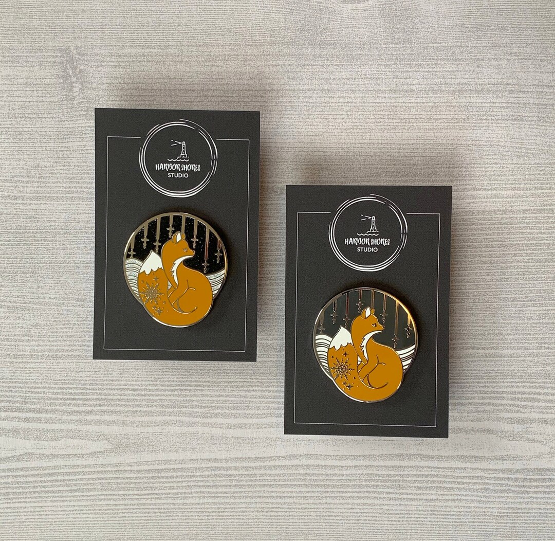 Winter Nights Fox Pin, Enamel Lapel Pin, Hard Enamel Pin, Fox Pin ...
