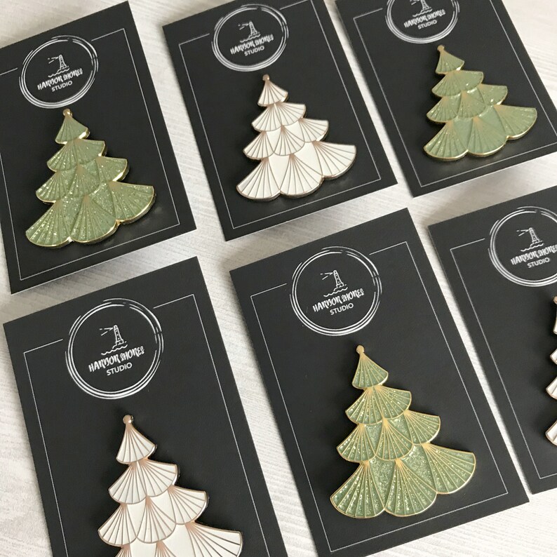 Glitter Christmas Tree Pin Green Tree Enamel Lapel Pin Hard | Etsy