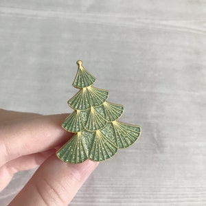 Glitter Christmas Tree Pin, Green Tree, Enamel Lapel Pin, Hard Enamel ...