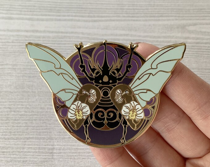 Moth Floral Enamel Pin, Butterfly Pin, Bug Insect Pin, Moth Pin, Flower ...