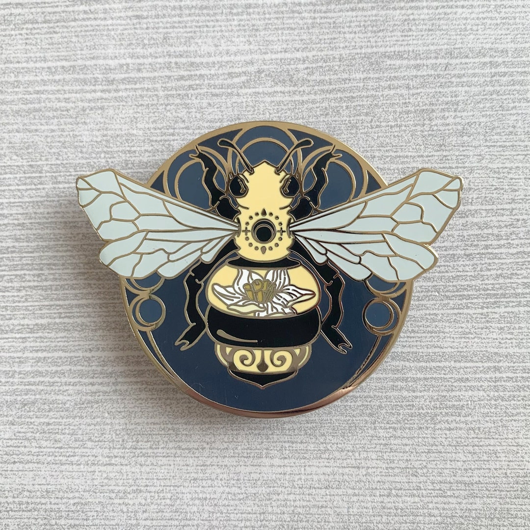 Honey Bee Art Nouveau Hard Enamel Pin, Art Deco, Bug, Insect, Beetle ...