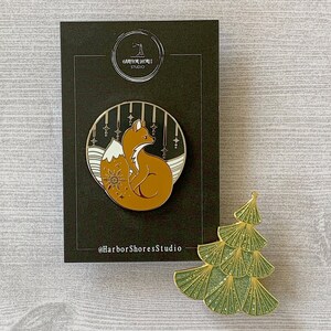 Winter Nights Fox and Holiday Tree Pin Set, Hard Enamel, Fox Pin ...
