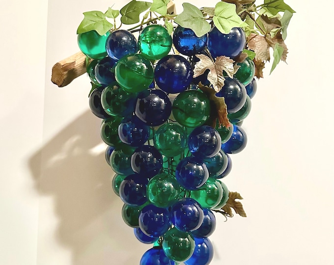 Vintage 1970s Purple, Green, and Blue Lucite Grape Cluster Swag Light ...