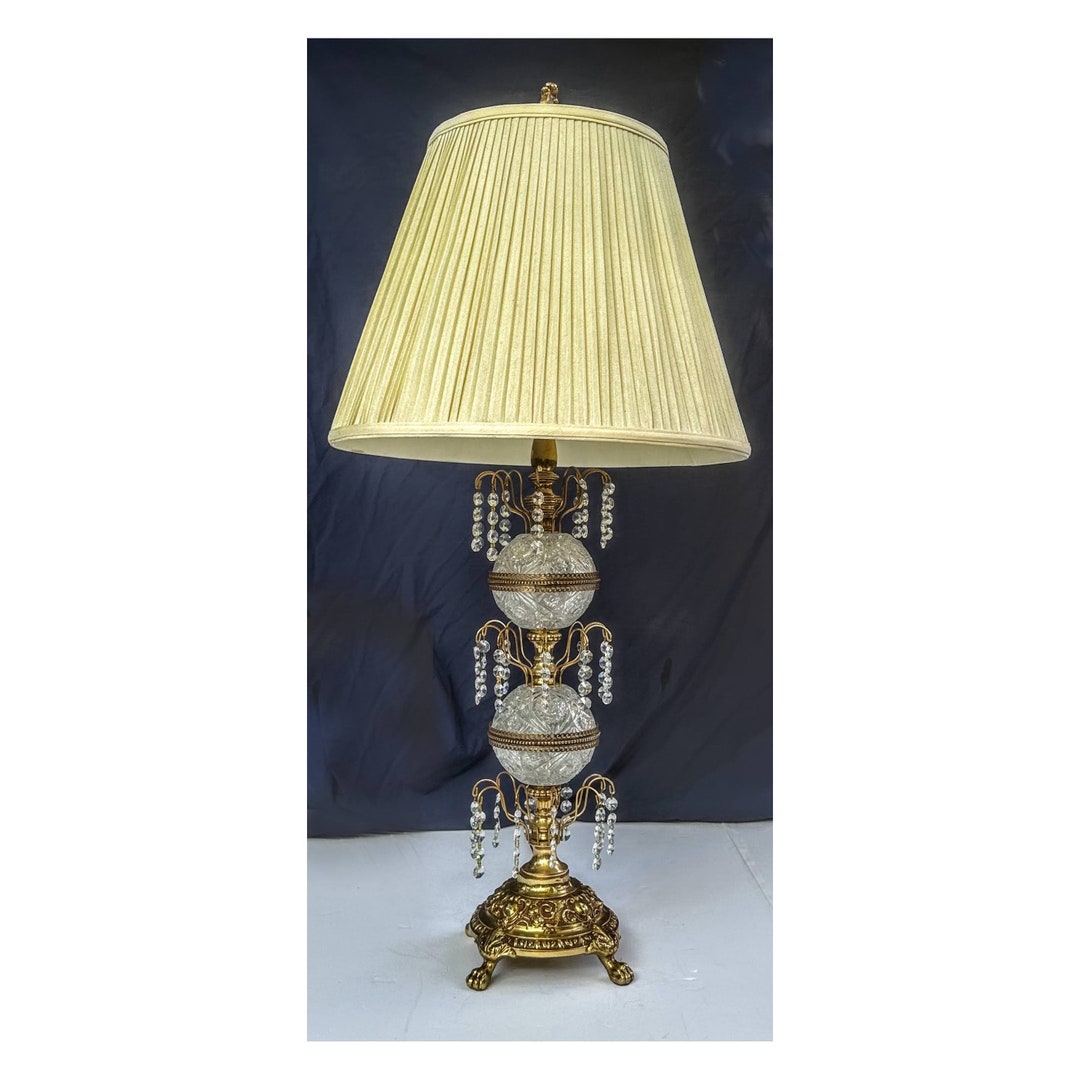 Vintage Hollywood Regency Crystal Table Lamp: Sopranos TV Prop - Etsy