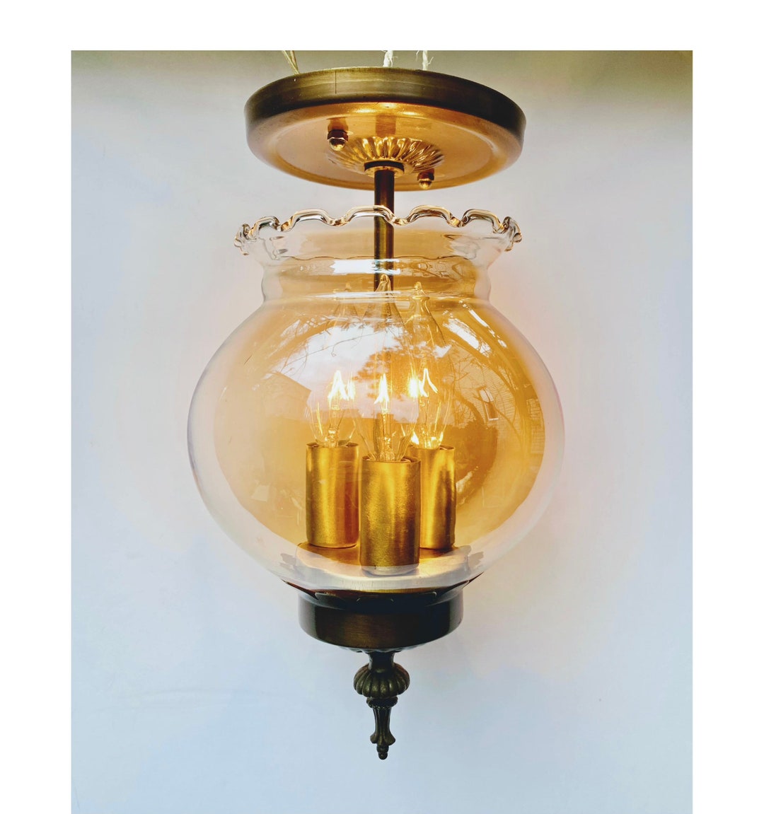 Vintage Federal Style Semi-flush-mount Light Fixture ~ Circa-1970s ...