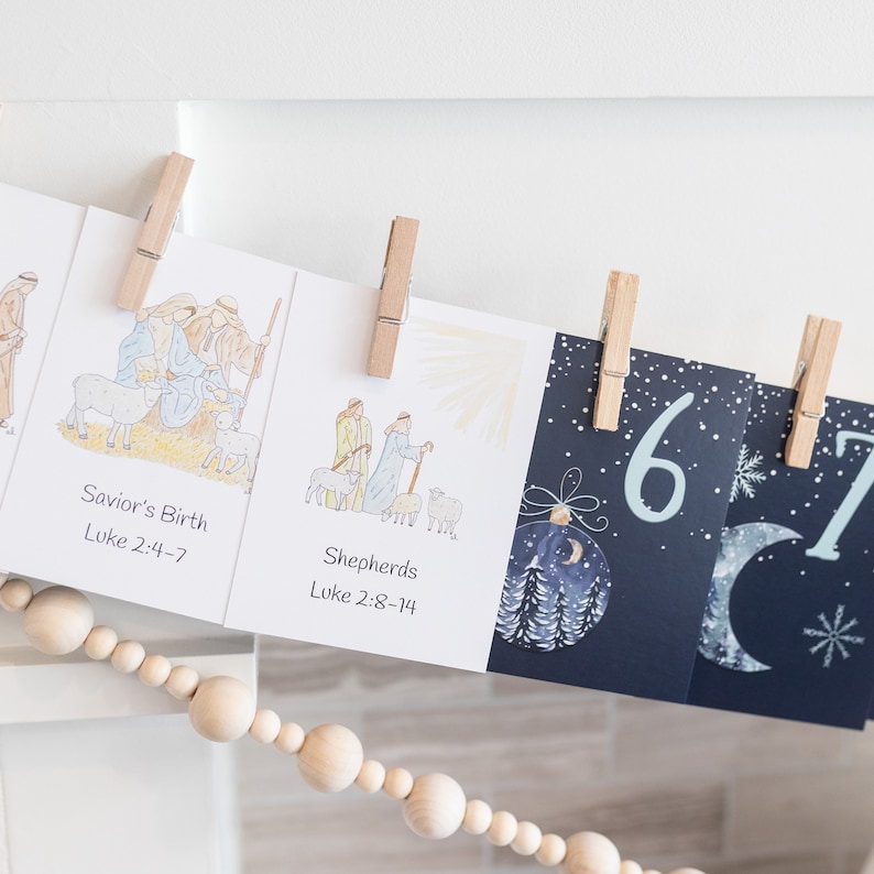 Advent Scripture Cards, Nativity Advent Calendar, Jesus Christ Advent ...