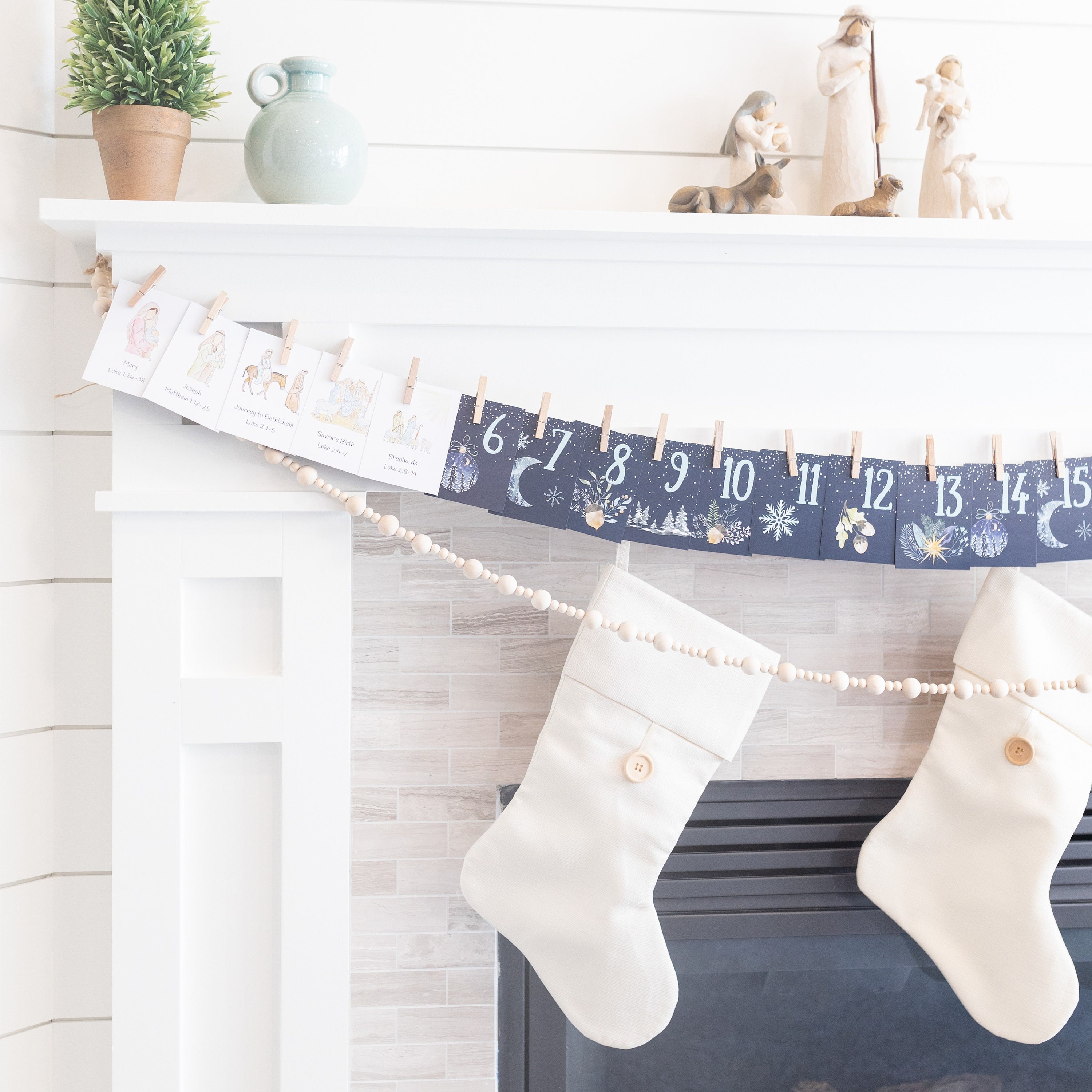 Advent Scripture Cards, Nativity Advent Calendar, Jesus Christ Advent ...