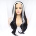 22 Black & White Split Dye Natural Straight Lacefront Wig - Etsy