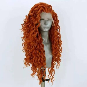 24 COPPER Red Orange Curly Wavy Lace Front Wig NEW - Etsy