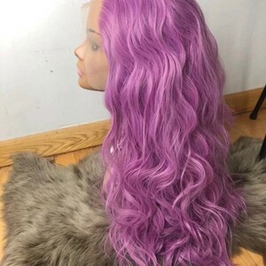 CELINE 22 Purplish Pink Natural Wave Lace Front WIG NWT - Etsy