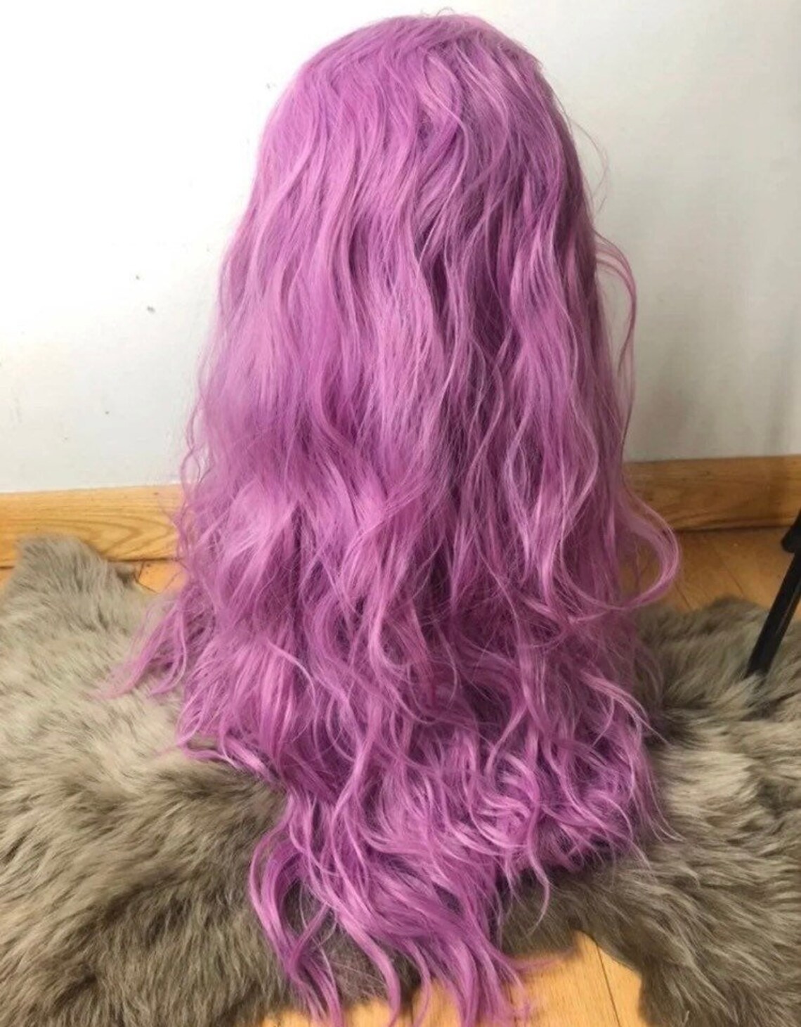 CELINE 22 Purplish Pink Natural Wave Lace Front WIG NWT - Etsy