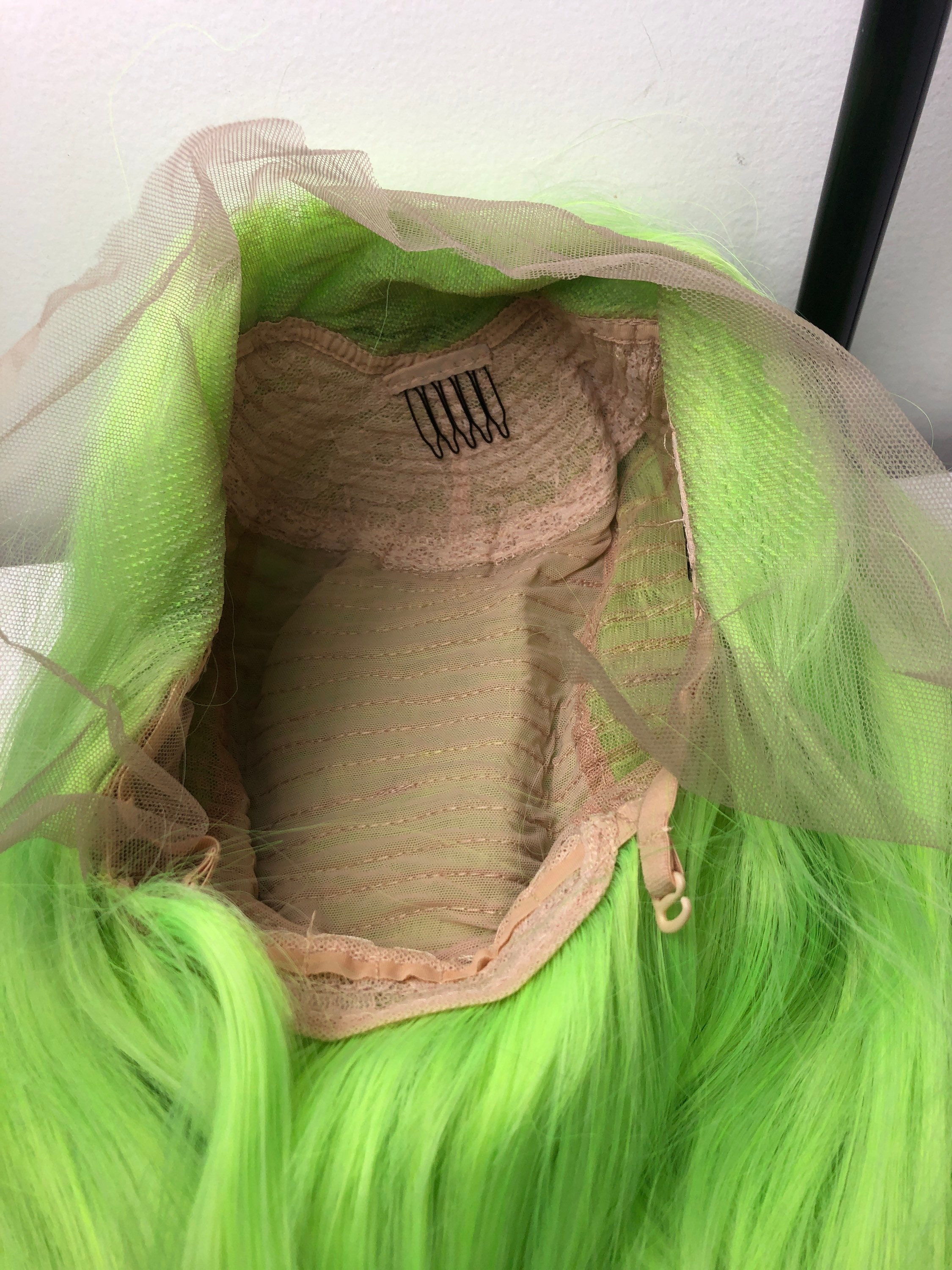 22 Neon Green Body Wavy Lace front Wig NEW | Etsy