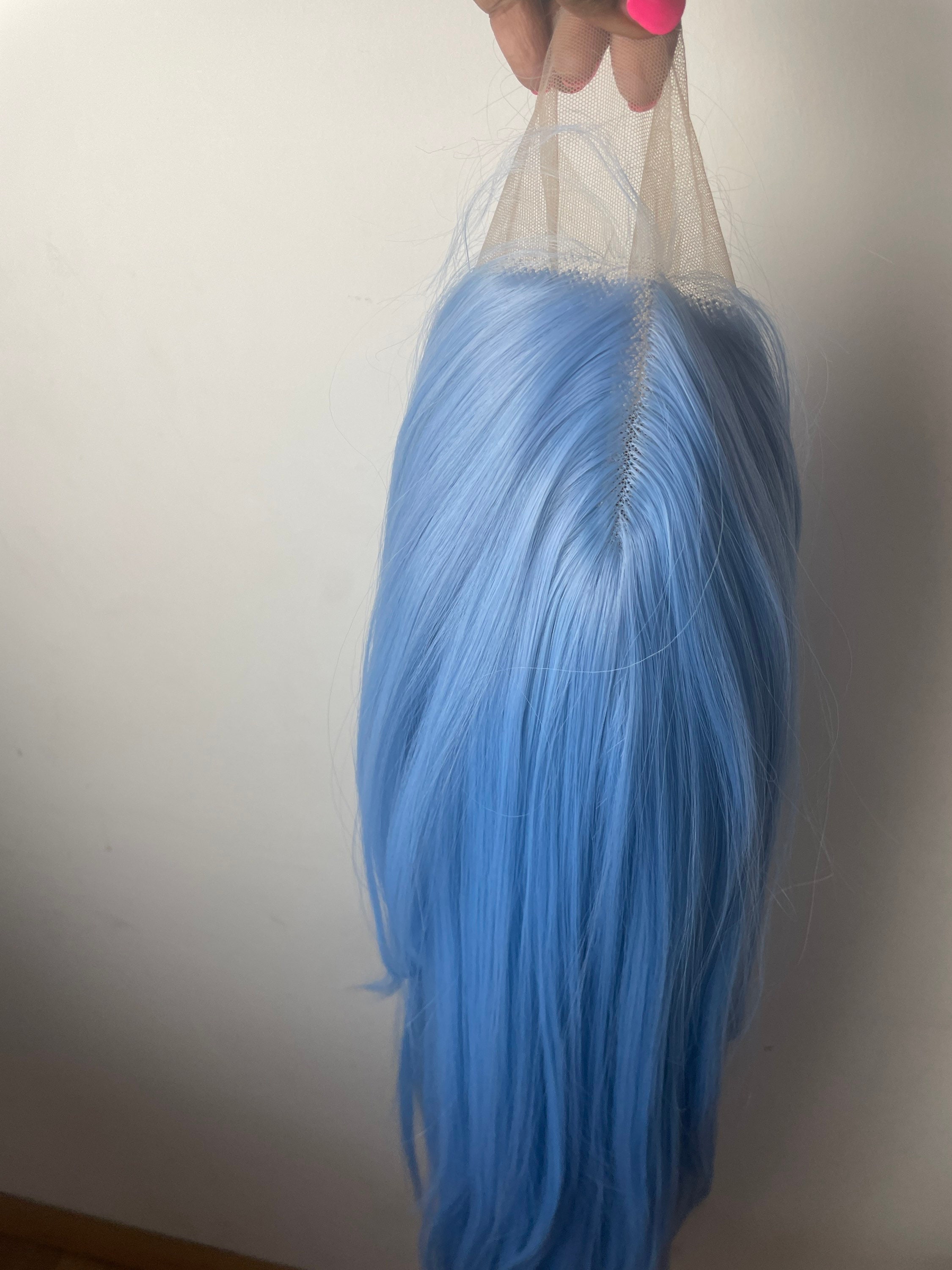 22 Blue Straight Middle Part Lace Front Wig NEW - Etsy