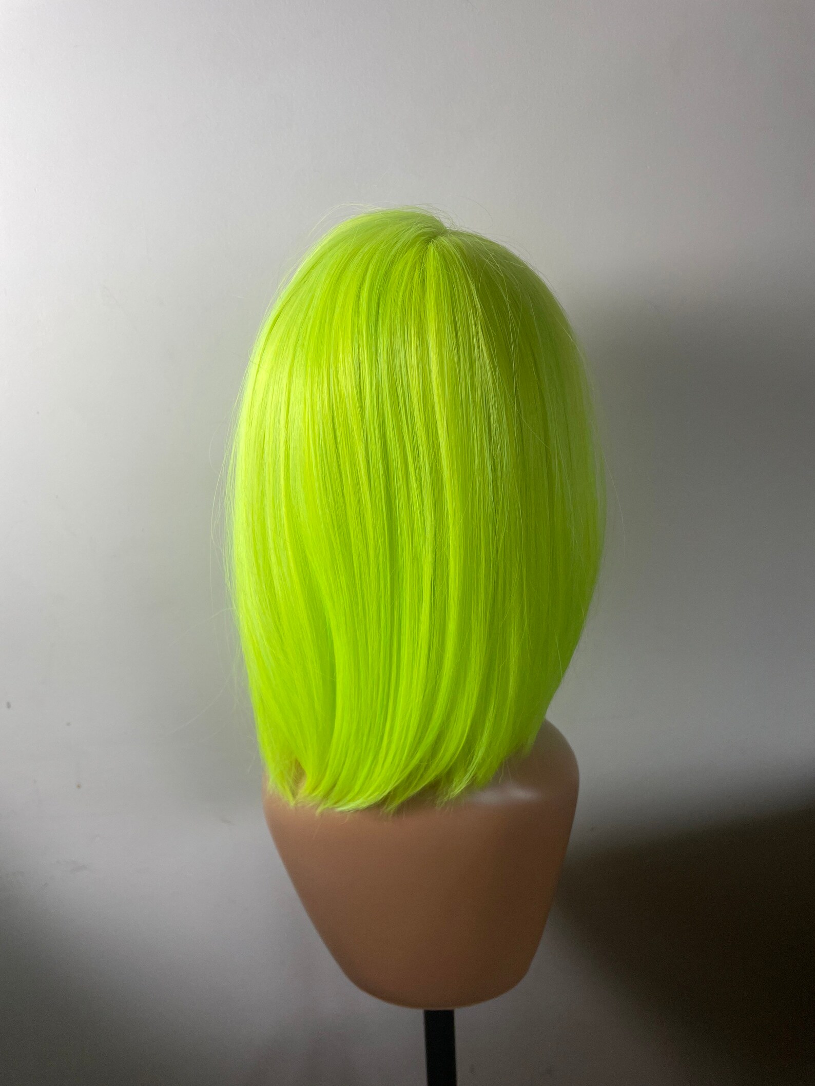 Neon Green Straight Short Bob Lacefront Wig NEW W/ Baby | Etsy