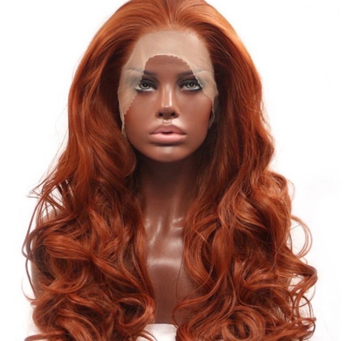 22 COPPER Red Body Wavy Lace Front Wig NEW - Etsy