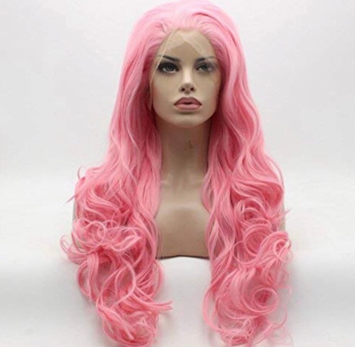 26 Pink Body Wavy Curly Lace Front Wig NWT - Etsy