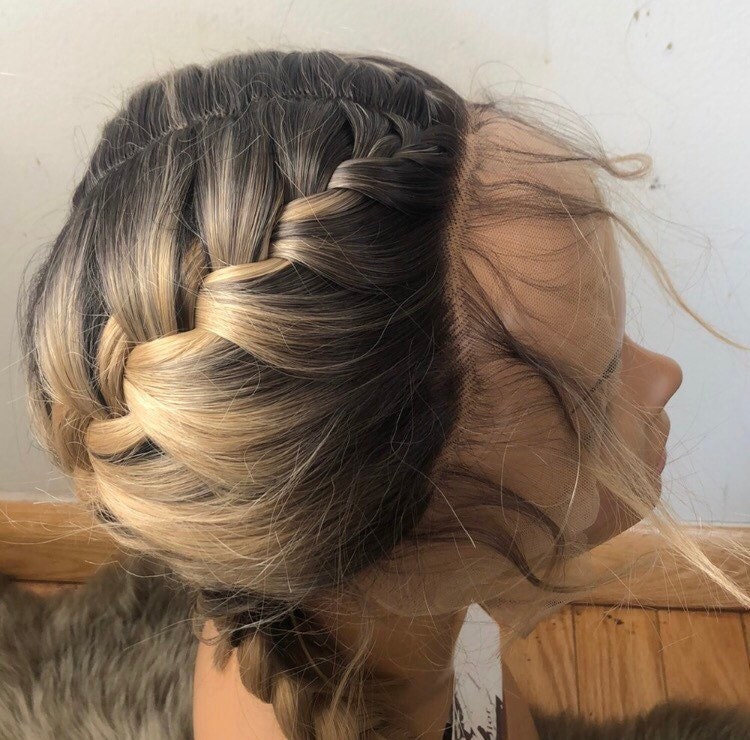 26 Brown Ombre Dutch Braided Lace Front Wig NEW Pre Plucked - Etsy