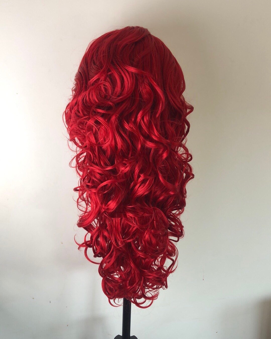 RED 24 Curly lace front wig NEW | Etsy
