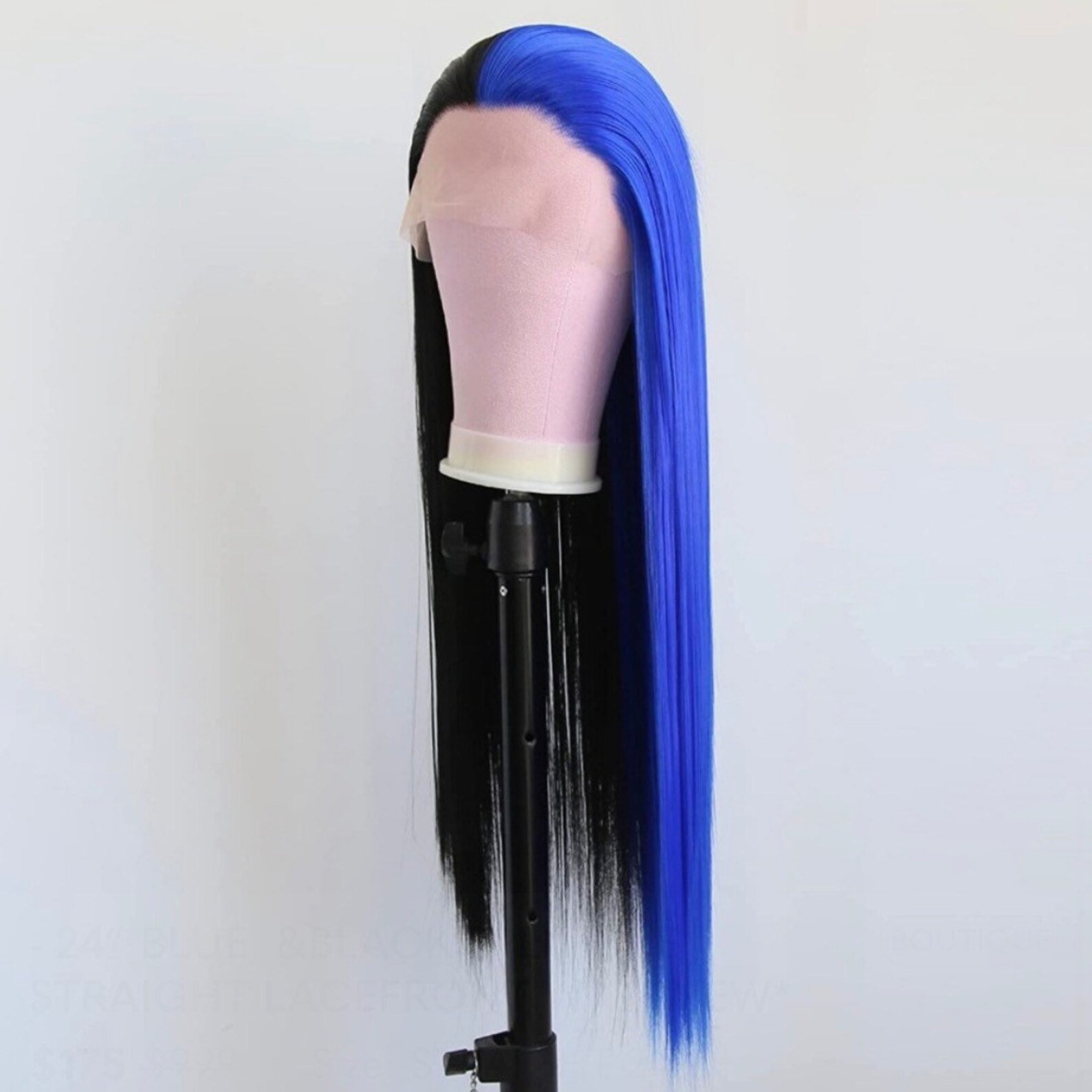 22 Blue & Black Straight Split Dye Lace Front Wig NEW - Etsy