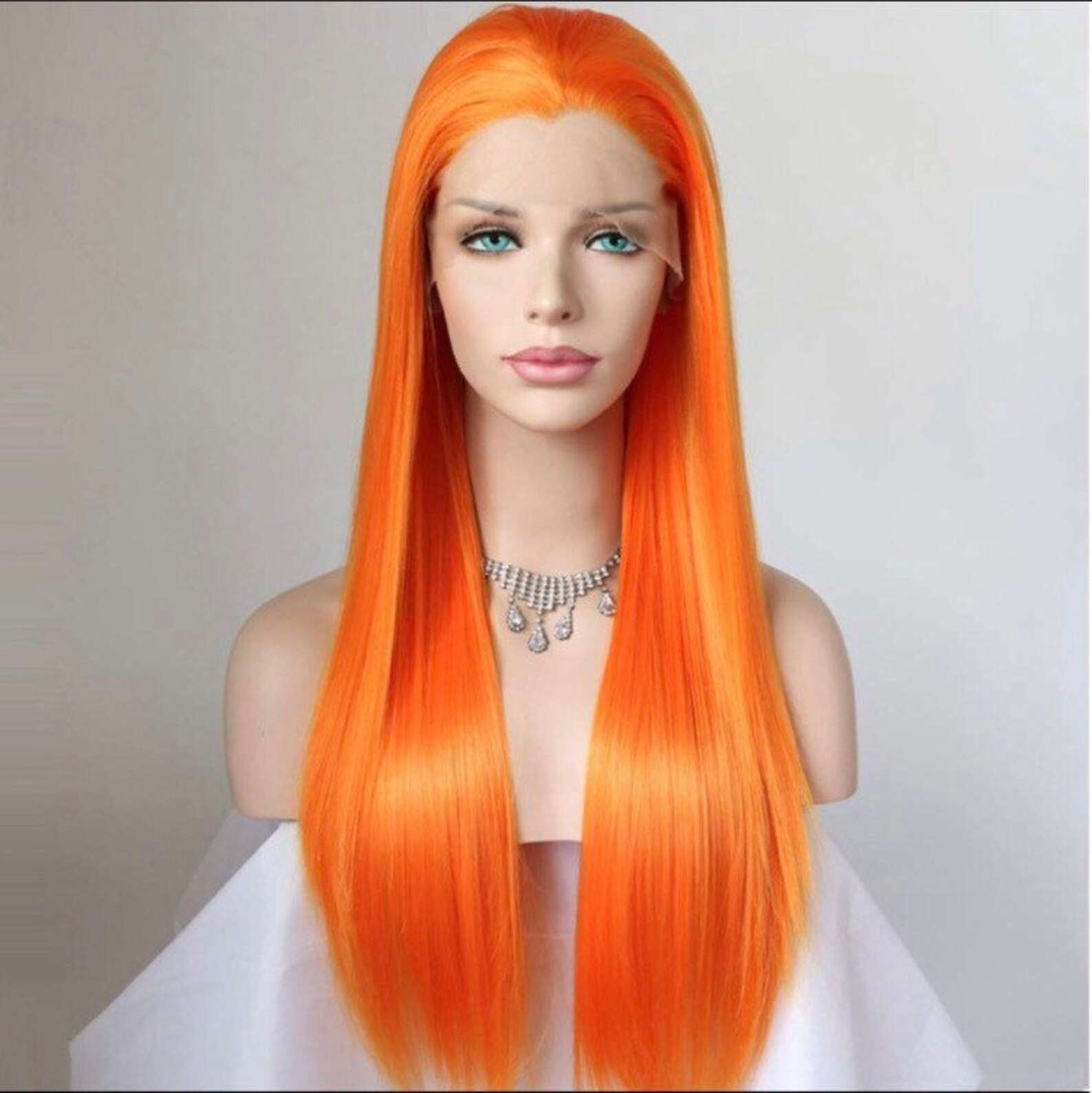 22 Orange Straight Lace Front Wig NEW - Etsy