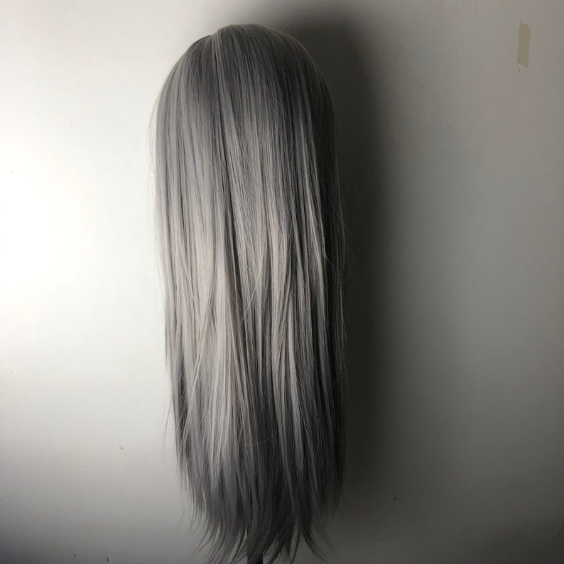 22 Grey Silver Ice Queen Straight Middle Part Long Lace Front | Etsy