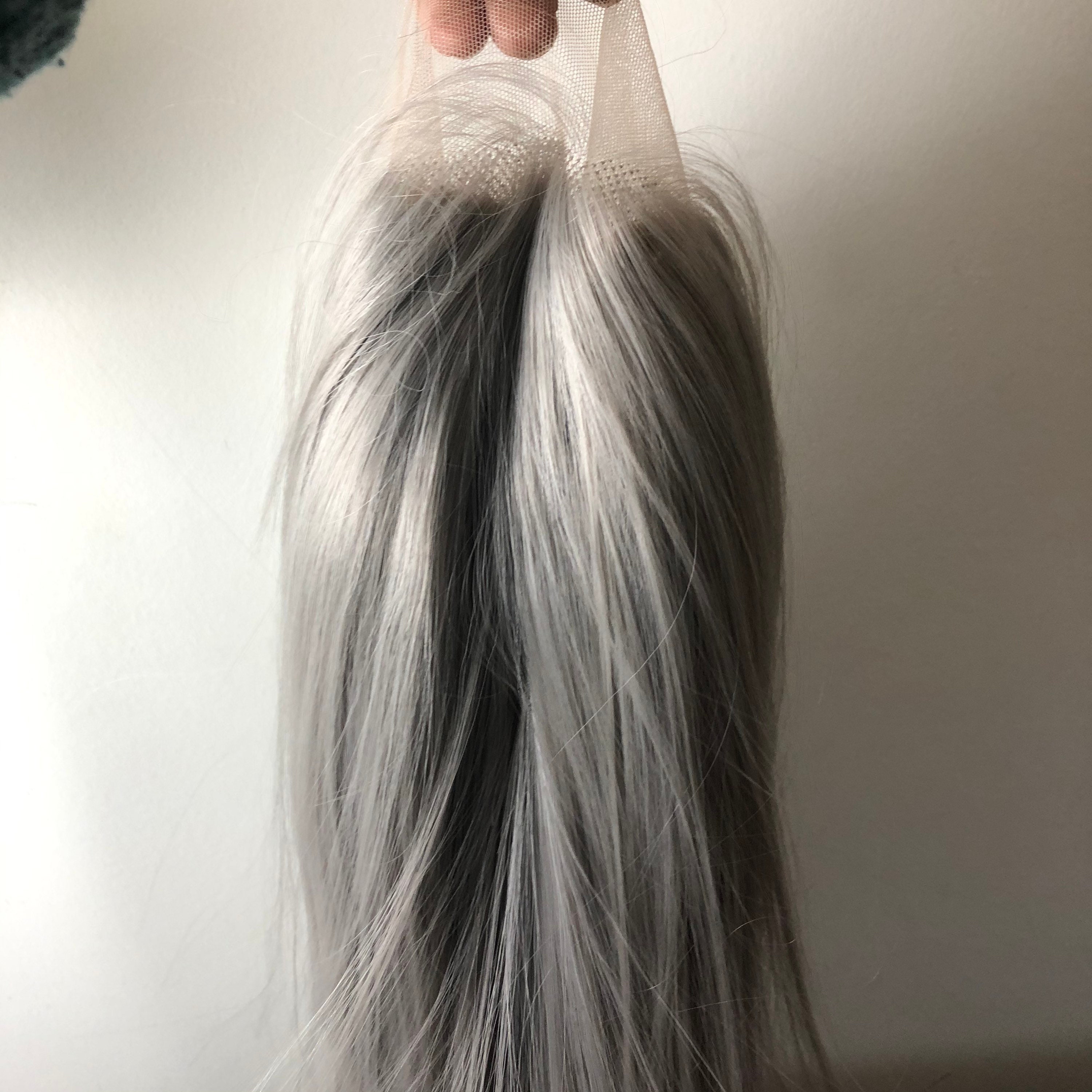 22 Grey Silver Ice Queen Straight Middle Part Long Lace Front | Etsy