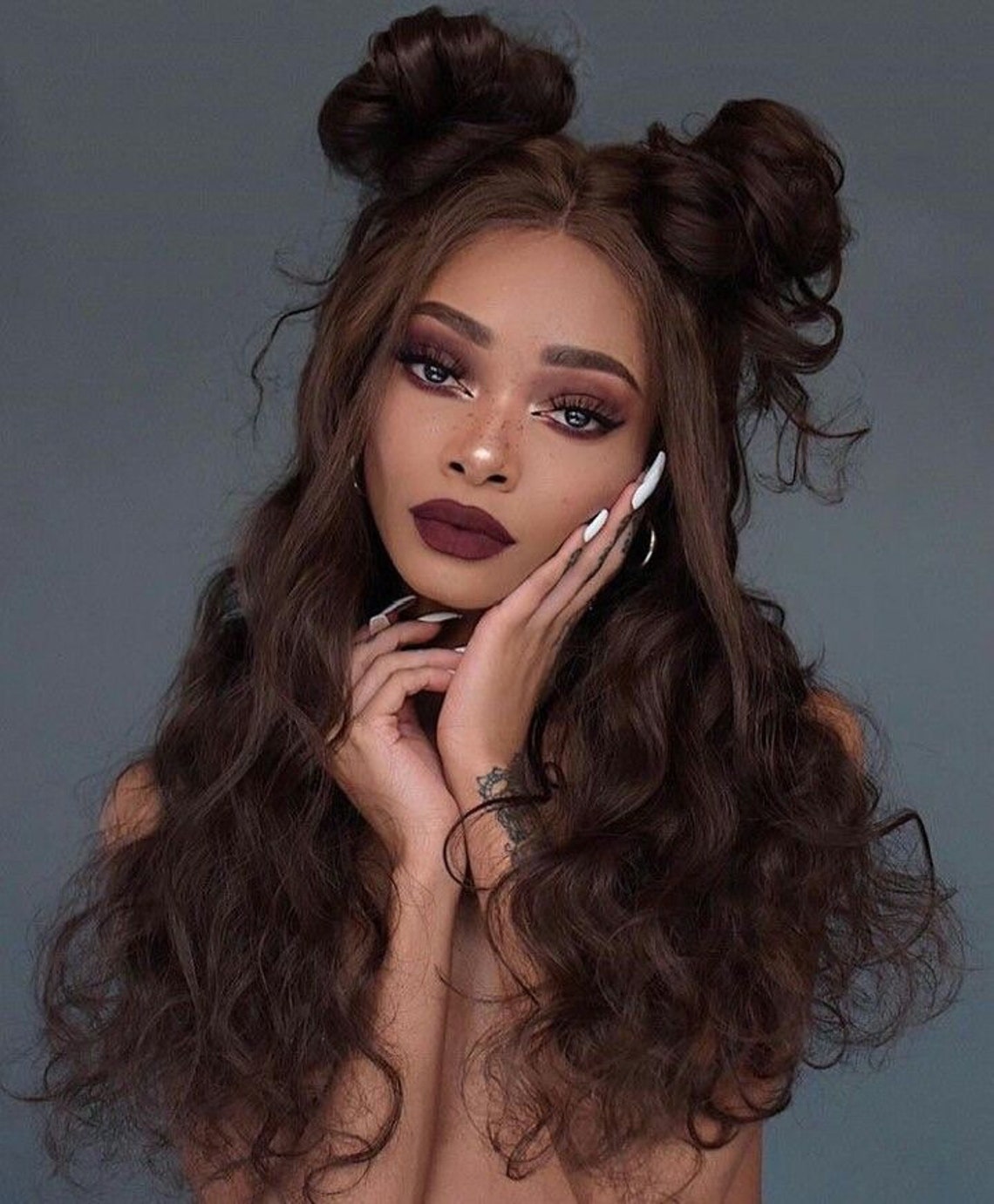 24 Dark Brown Body Wavy Curly Lace Front Wig NEW - Etsy