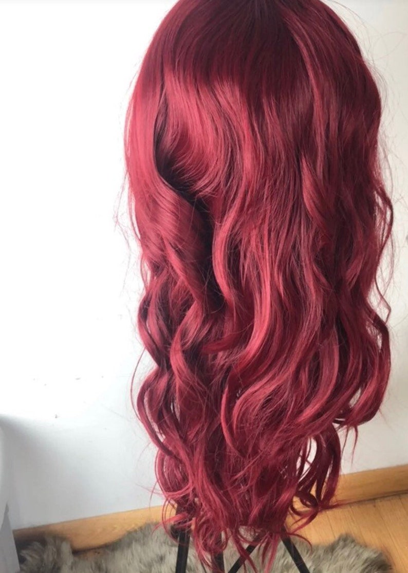 YAHI 24 Red Wavy Lace Front Wig NWT | Etsy
