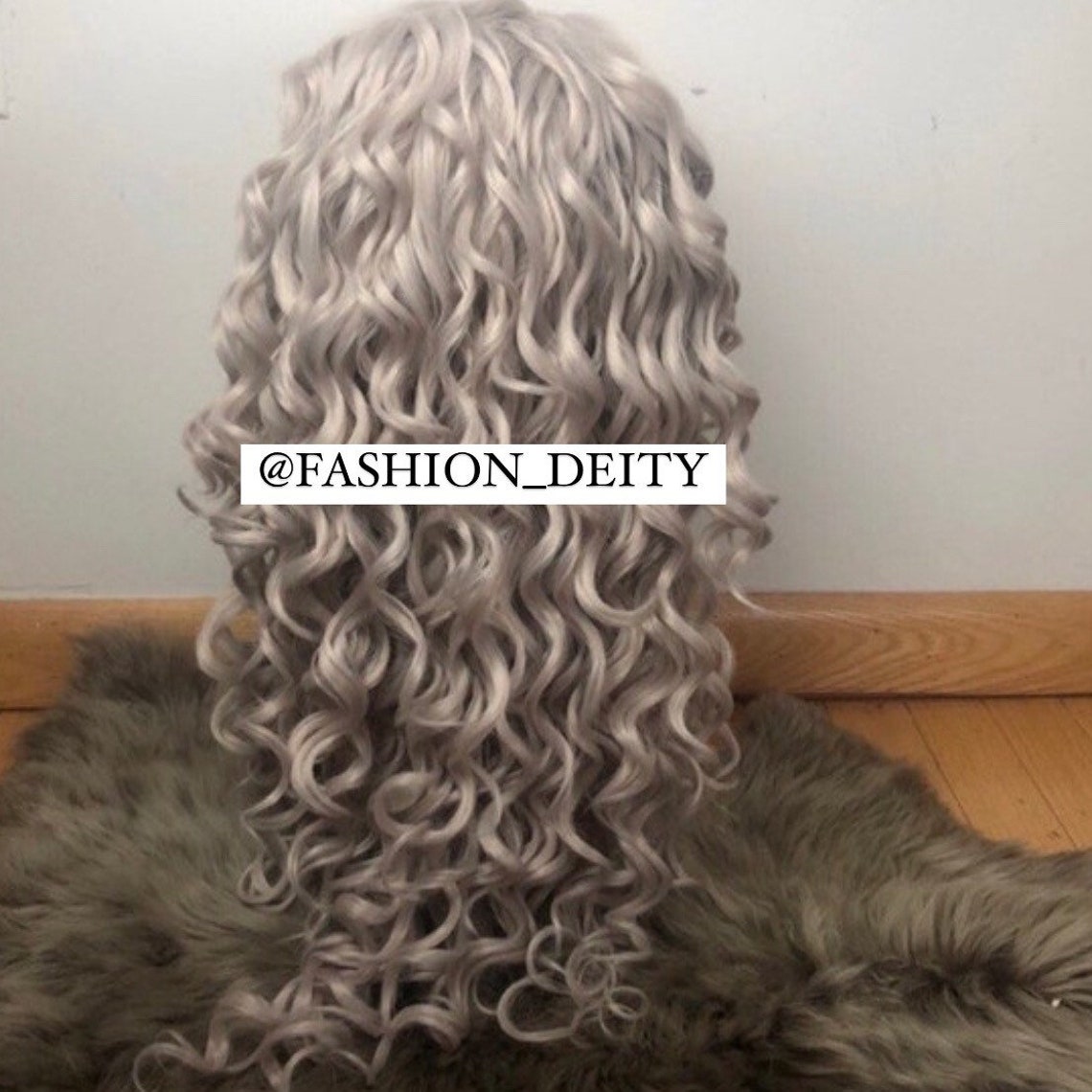 24 SILVER GREY Curly Lace Front Wig NEW - Etsy