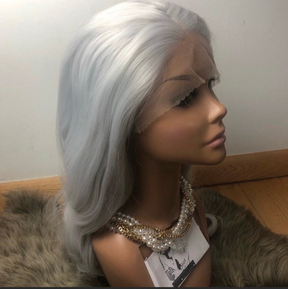 Silver Grey 26 Curly Wavy Lace Front Wig NEW | Etsy
