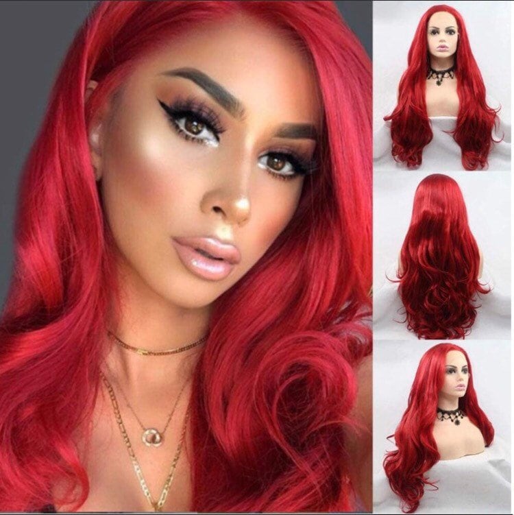 RED 24 Body Wavy Lace Front Wig NEW | Etsy