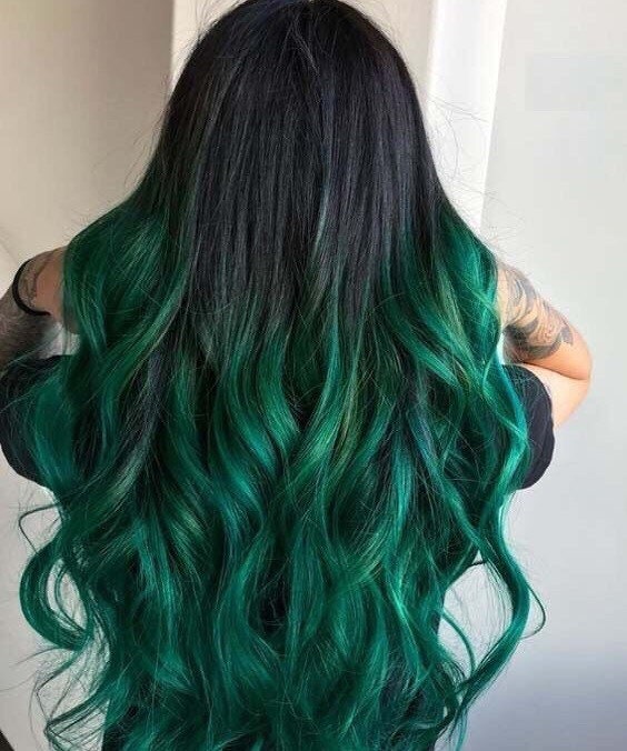 Black To Green Ombre