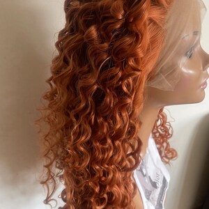 24 COPPER Red Orange Curly Wavy Lace Front Wig NEW - Etsy