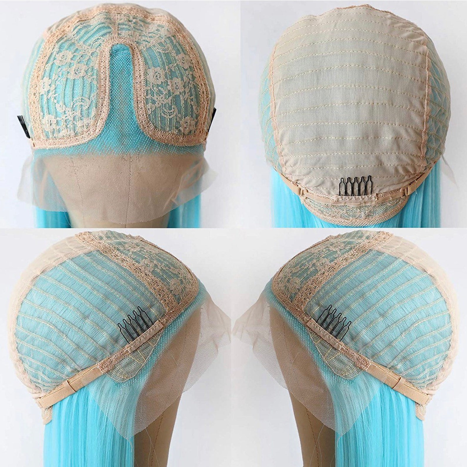 22 BABY Blue Straight Middle Part Lace Front Wig NEW - Etsy