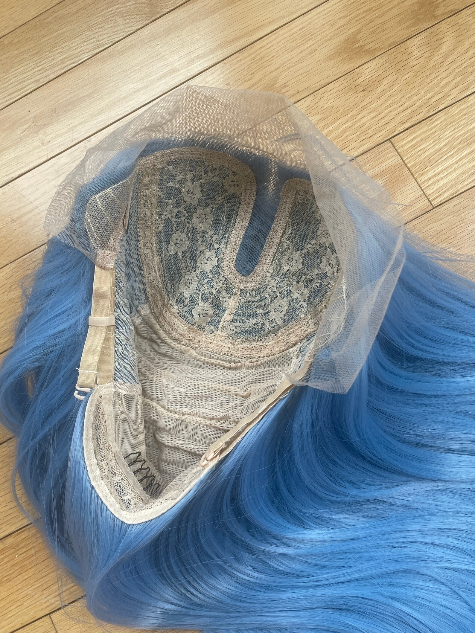 22 Blue Straight Middle Part Lace Front Wig NEW - Etsy