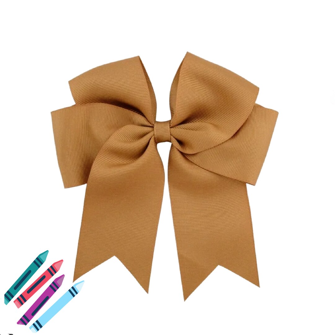 Tan Hair Bow, Khaki Tan Cheer Bow, Girls Hair Bows, Toddlers Hair Bows ...