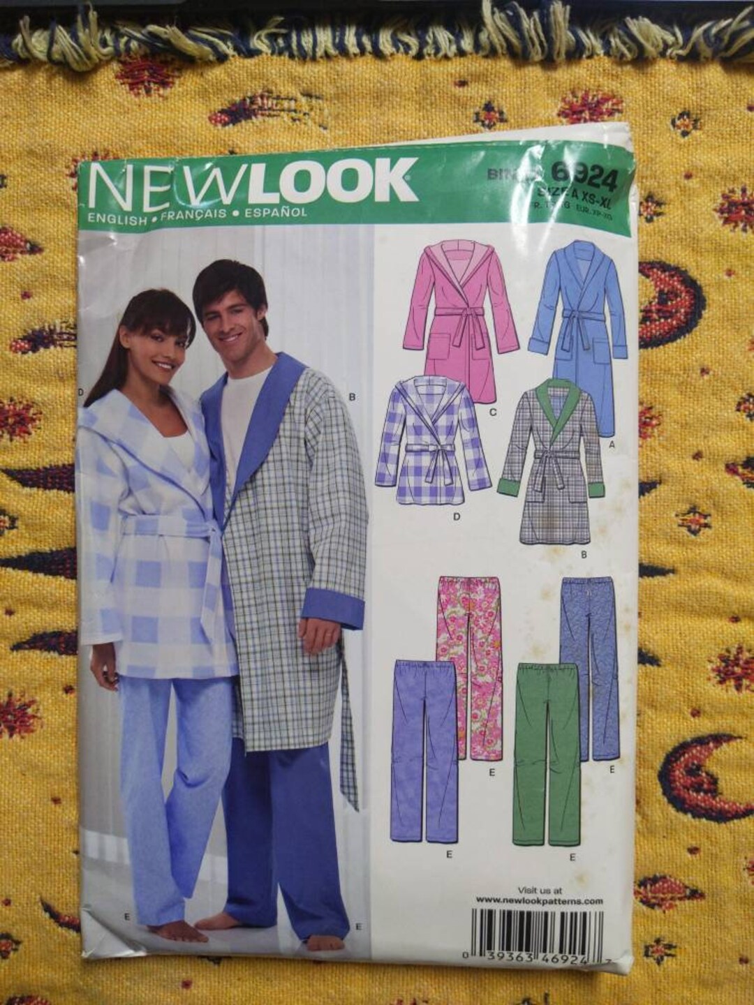 Unisex Sewing Pattern Pajamas Robe and Pants New Look 6924 - Etsy