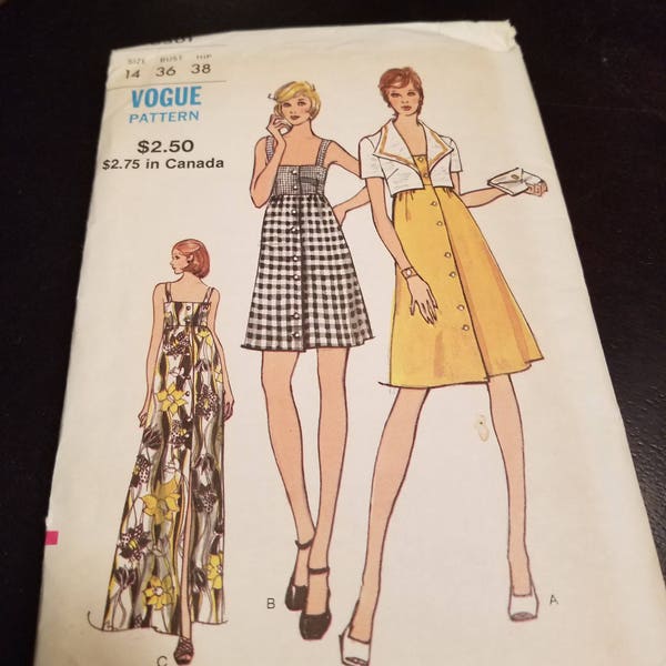 Vintage Vouge Dress Pattern - Etsy