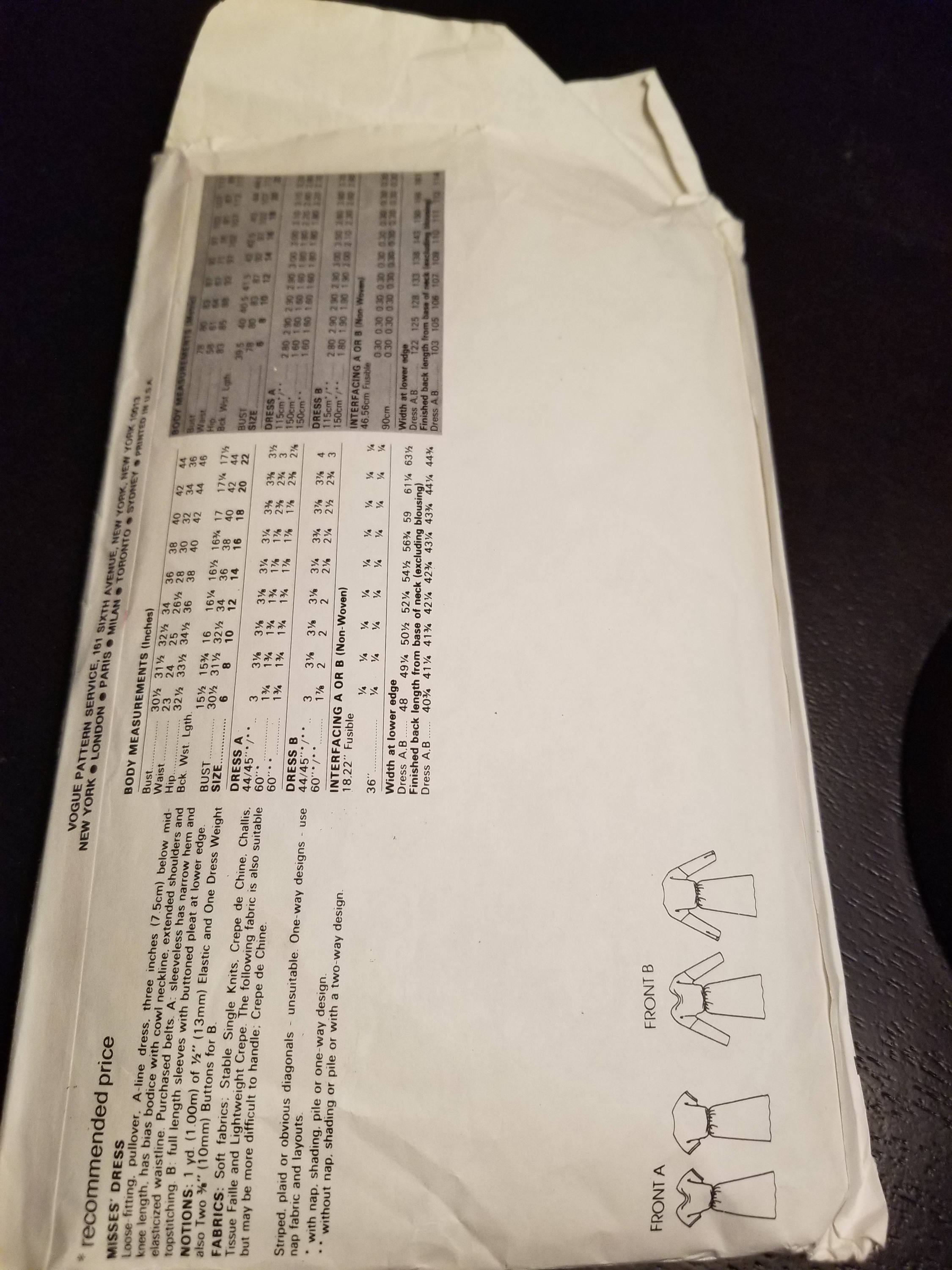 Very Easy Vogue 8225 Sewing Pattern Vintage Dressmaking - Etsy