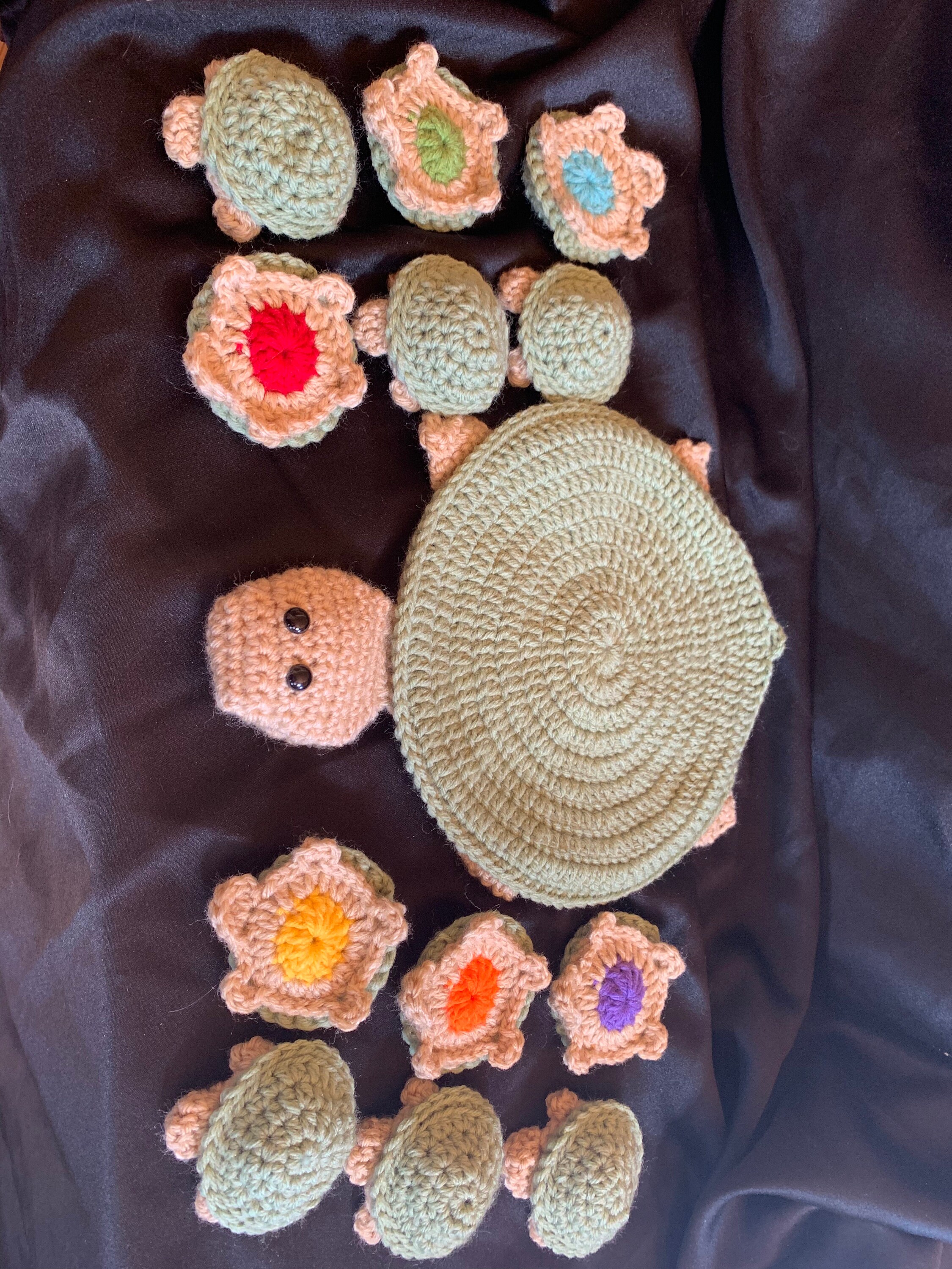 Turtle Memory Game. Crochet Turtle Game. Sensory Game. 1 Big Turtle Bad ...