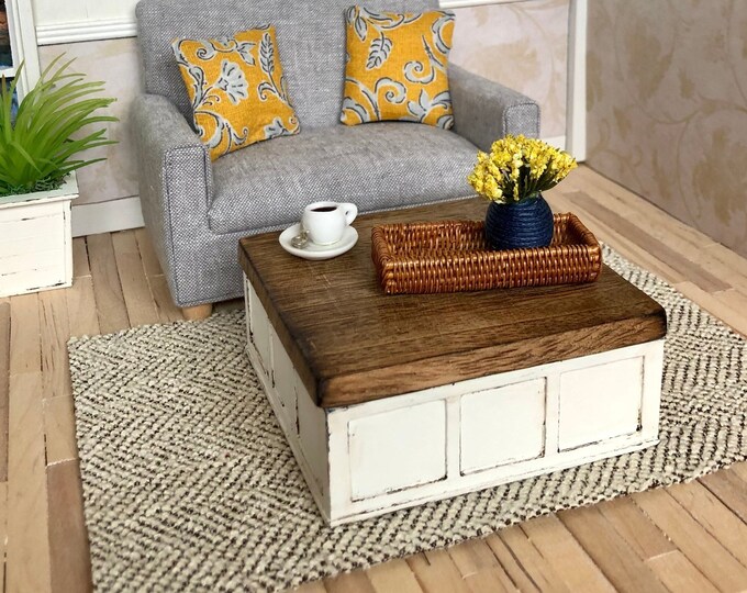 1:12 Scale Coffee Table, Miniature Coffee Table, Dollhouse Coffee Table ...