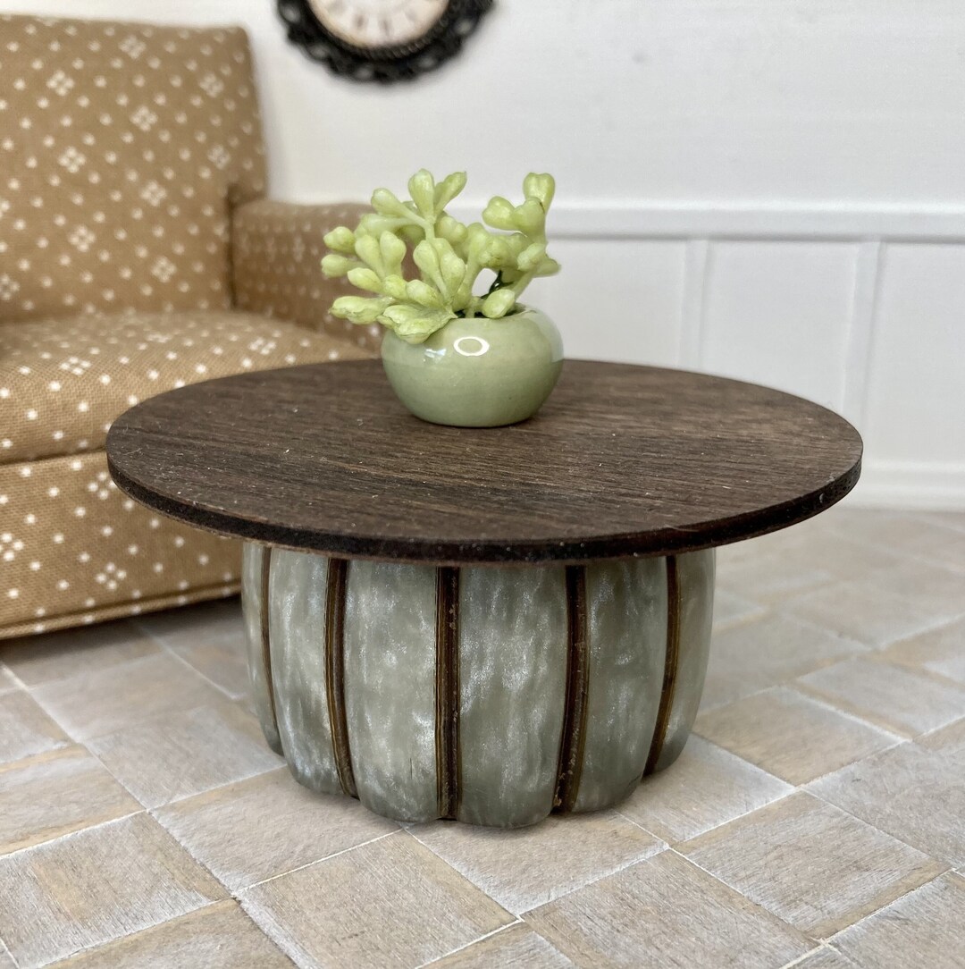 1:12 Scale Dollhouse Coffee Table, Miniature Coffee Table, Round Table ...