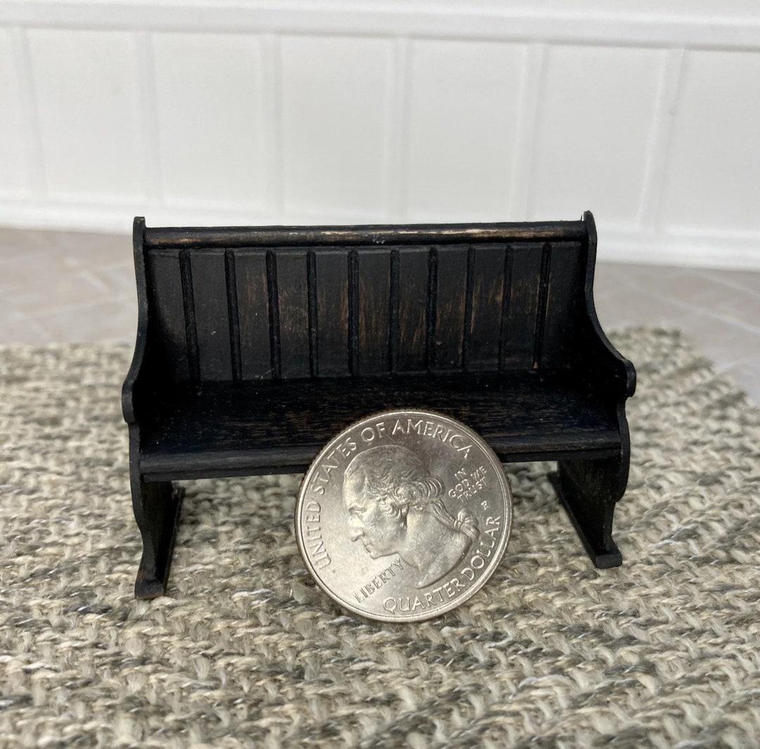 1:24 Scale Dollhouse Bench, Half Scale Bench, Dollhouse Bench Seat ...