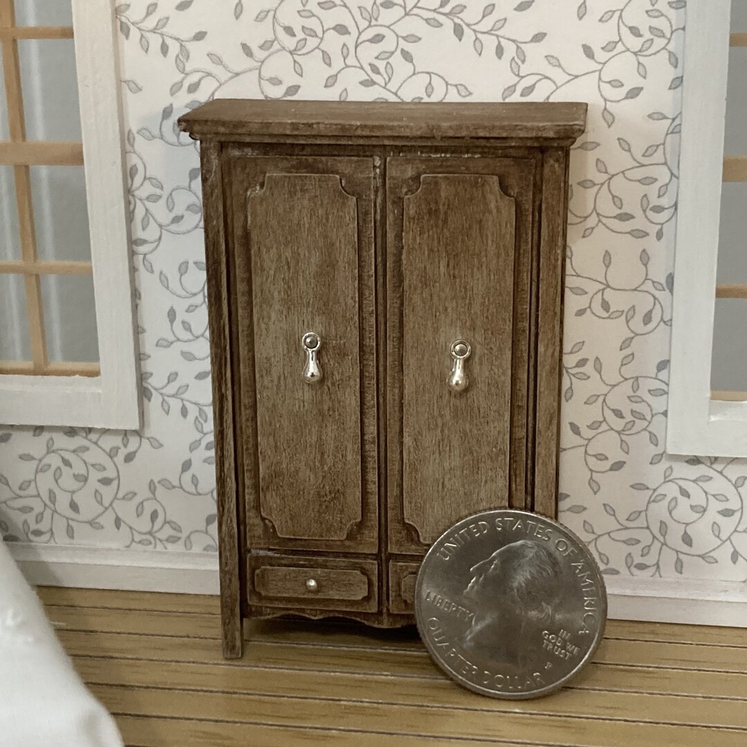 1:24 Scale Dollhouse Cabinet, Half Scale Furniture, Half Scale Wardrobe ...