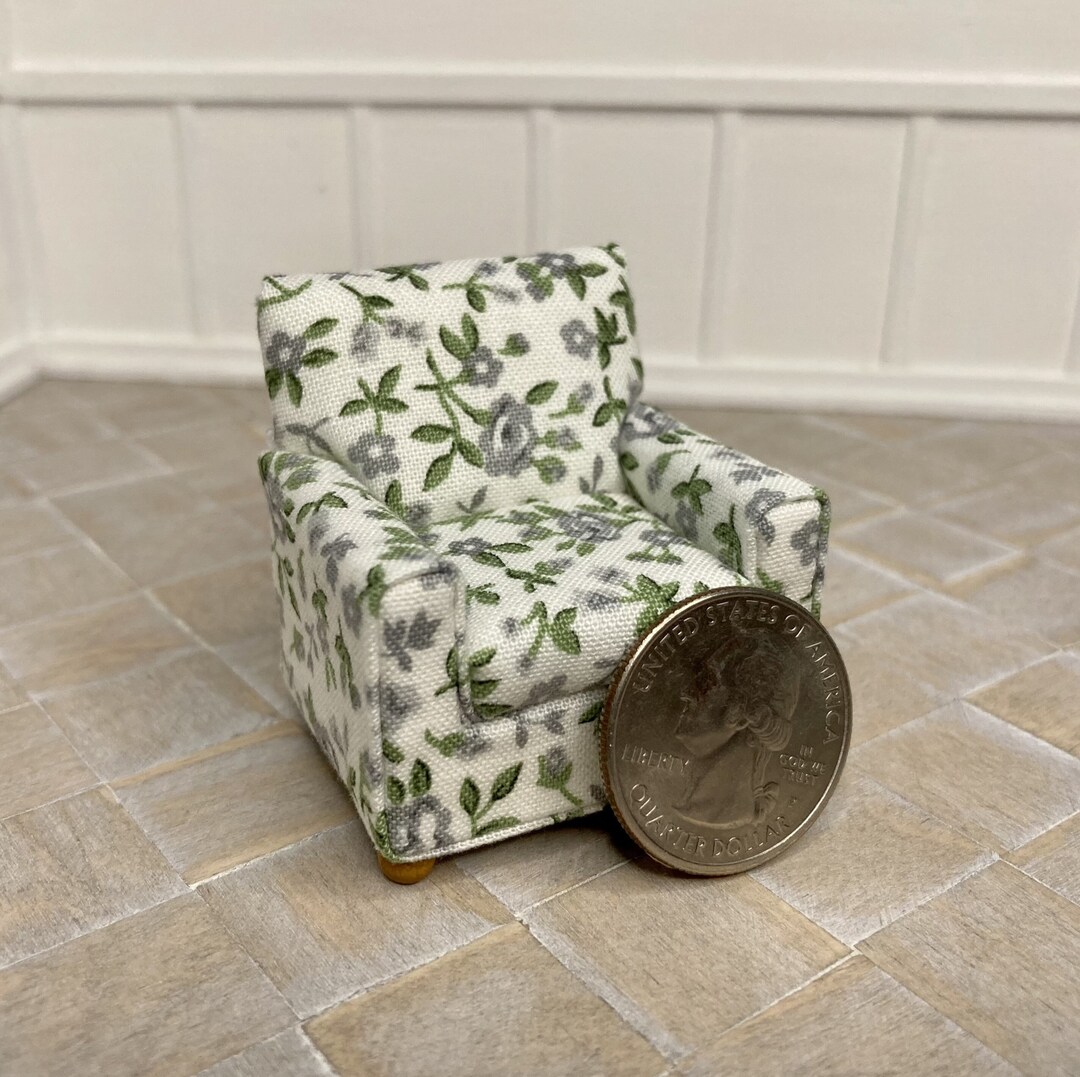 1:24 Scale Arm Chair, Half Scale Chair, Half Scale Dollhouse Chair, Arm ...