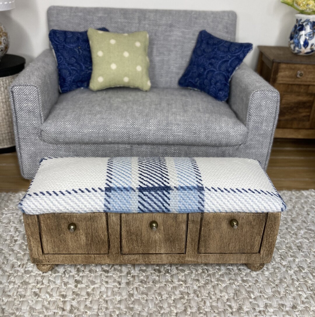 1:12 Scale Dollhouse Bench, Miniature Bench, Dollhouse Coffee Table ...
